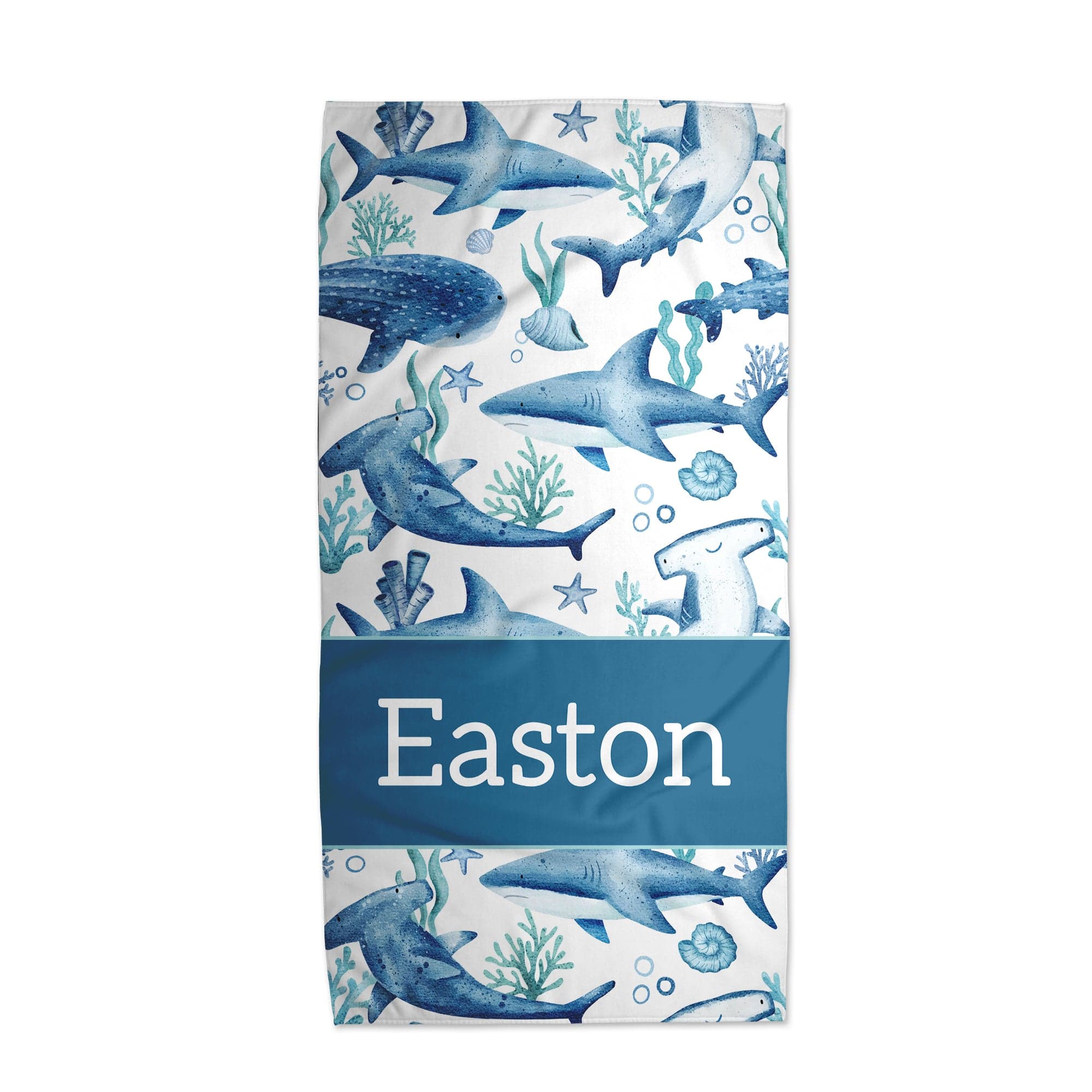 Swimming Sharks Personalized Beach Towel – GLAM - Girls Love A Monogram